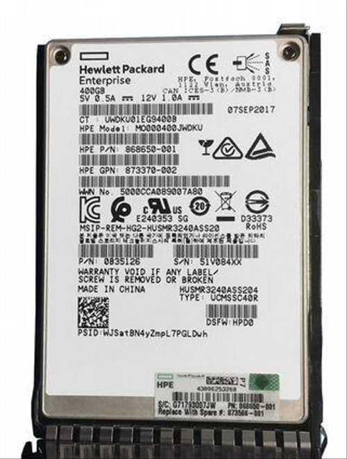 SSD HP 400Gb 873359-B21 873566-001 0B35126 SAS 2.5