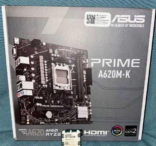 Комплект Ryzen 5 7500F   asus prime A620M-K