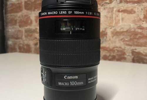 Объектив canon EF 100MM macro lens F2.8 USM