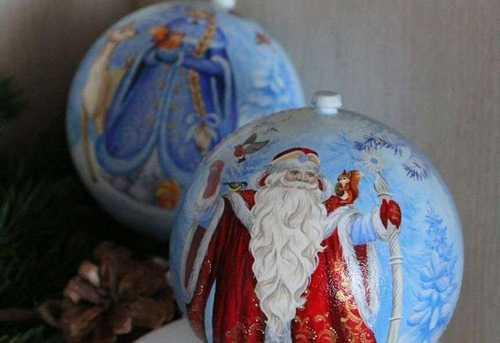 Елочный шар с ручной росписью Дед Мороз