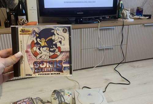 Приставка Sega Dreamcast с дисками из детства