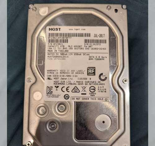 Жесткий диск HDD hgst 6Tb