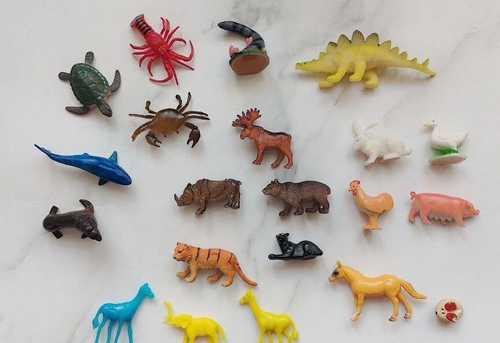 Мини игрушки резиновые животные разные 21 шт