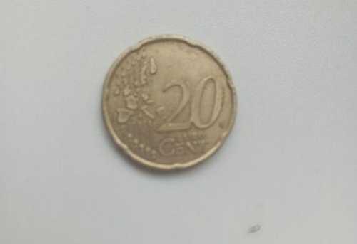 Монета 20 евро центов