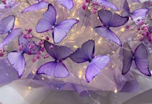 Шикарный букет из бабочек с гипсофилой подарок
