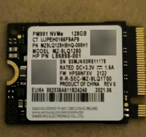 SSD Samsung (HP) 128GB PM991 nvme M2 2230