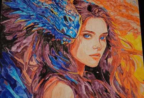 Картина "Девушка с драконом"