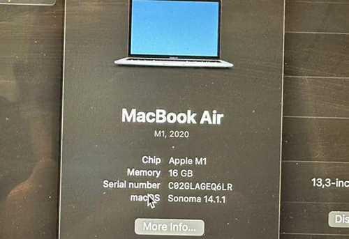 Apple macbook air m1 16 256