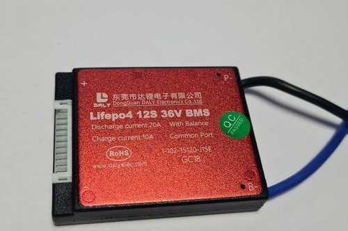 Плата контроля BMS lifepo4 12S 36V 20A