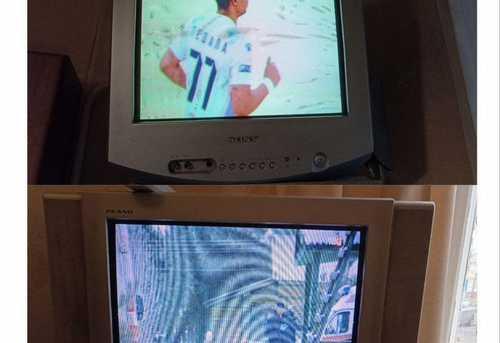 Телевизор samsung plano 21", Sony trinitron 14"