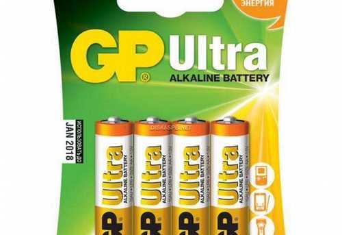 Батарейка алкалиновая GP ultra, AA LR-06, по 4 в б