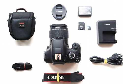 Фотоаппарат Canon 1300d (пробег 7к) kit +сумка/SD