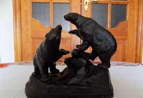 Скульптура кабинетная Касли "Северные медведи"