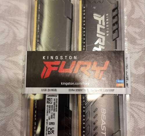 Оперативная память Kingston Fury ddr4 32gb 2x16