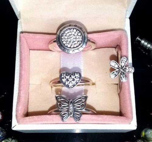 Pandora шармы кольца серебро пандора