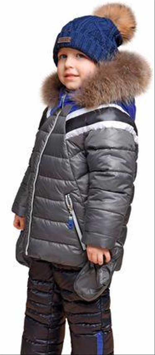 Новый Зимний костюм GnK р.98-104 (мех натурал)