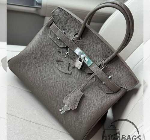 Сумка Hermes Birkin 30 премиум серебро