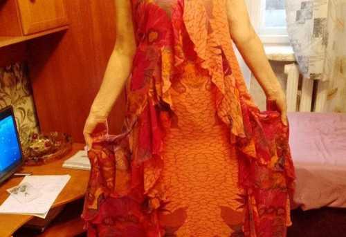 Нарядный летний сарафан-платье в пол