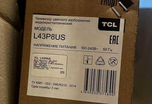 Телевизор SMART Tv TCL 43"