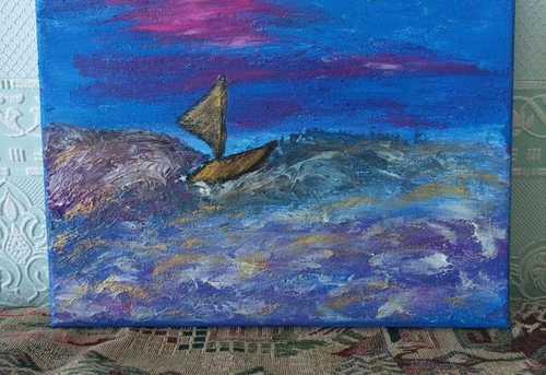 Картина маслом на холсте "Плавание в Бездне Мыслей