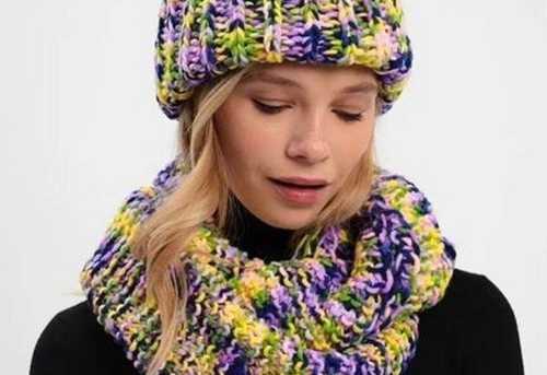 Комплект шапка и шарф зимняя