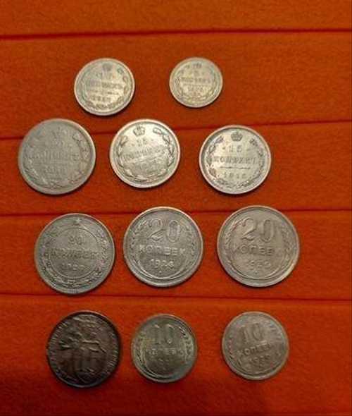 Серебряные монеты СССР и царские