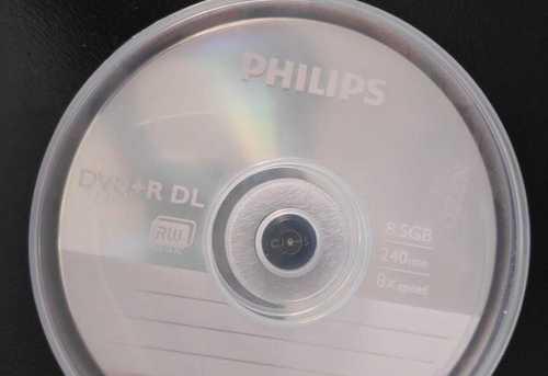Диски DVD+R DL 8,5 GB 240 min 8x speed Philips