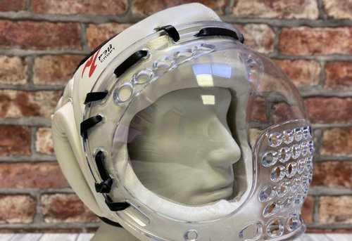 Шлем с прозрачной маской кристалл-1 белый