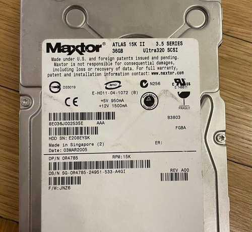 Жесткий диск maxtor 36gb ultra320 scsi