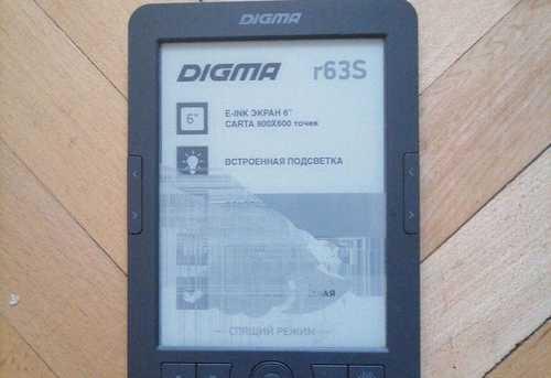 Электронная книга Digma r63s со сломанным экраном