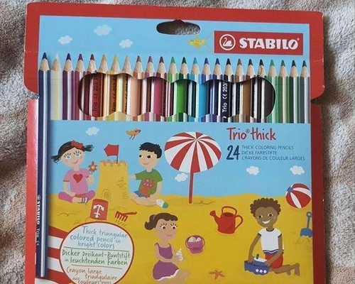 Новые карандаши цветные Stabilo Trio 24 цвета