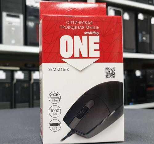 Мышь проводная USB Smartbuy SMB-216-K One Black