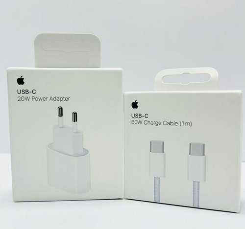 Зарядка на iPhone 20w + кабель USB-C to USB-C