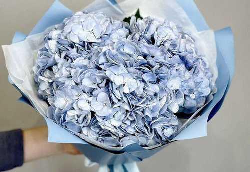 Гортензия голубая большой букет цветов