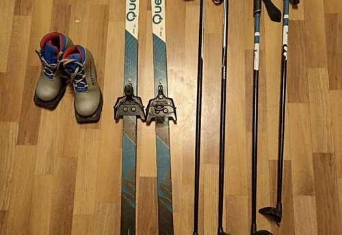 Беговые лыжи детские 130см комплект