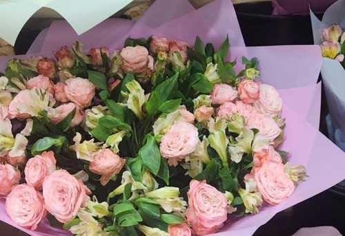 Кустовые розы 60 70 90 см. букеты кустовых роз дос