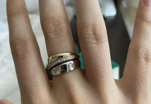 Золотое кольцо с бриллиантами адамас