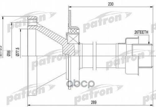 Полуось передняя правая X289 ford galaxy 1,9TDI