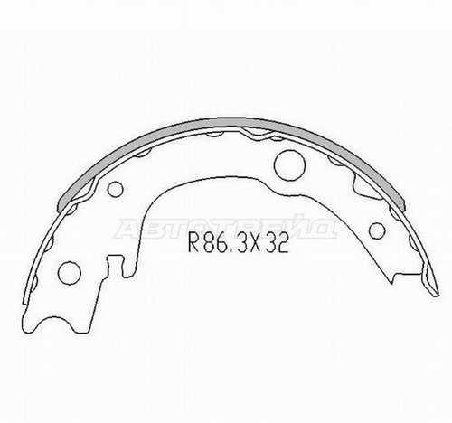 Колодки стояночного тормоза, колодки ручника, Колодки ручного тормоза toyota corolla runx