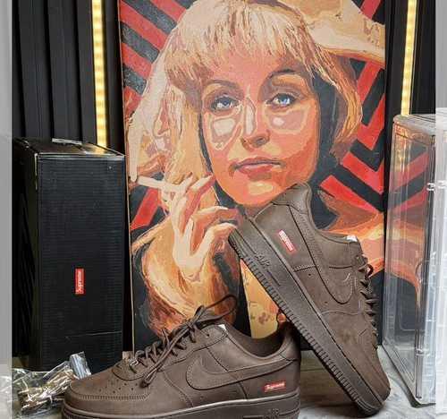 Nike Air force 1 x supreme Brown (Оригинал Новые)