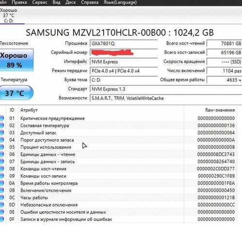 M2 ssd Samsung pm9a1 1tb