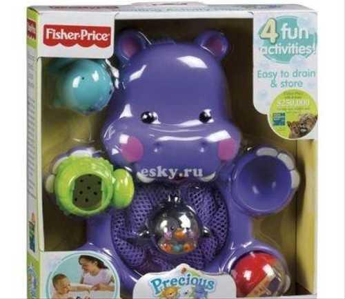 Бегемотик бегемот игрушка для купания Fisher price