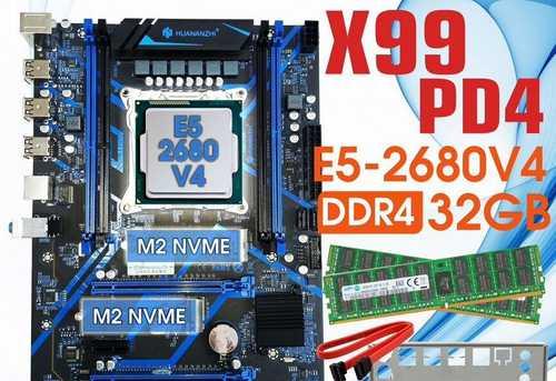 Комплект x99 PD4 + 2680v4 + 32 гб DDR4