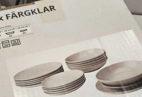 Набор тарелок беж. кружк IKEA