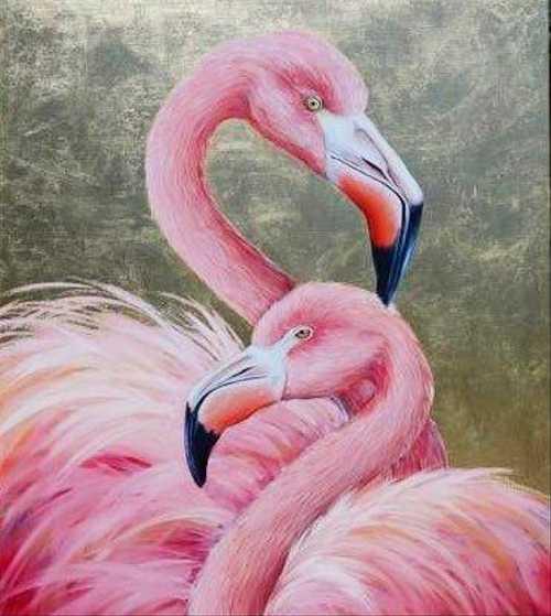 Картина маслом «Фламинго»