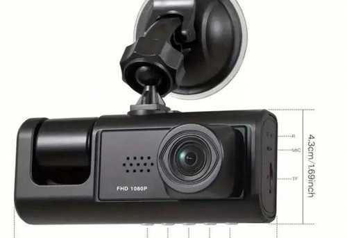 Видеорегистратор с ик-подсветкой, 2 камеры, SD кар