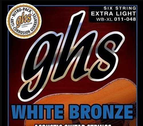 Струны для акустической гитары GHS WB-XL 11-48, бр