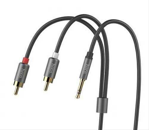 Аудиокабель hoco UPA10 2xRCA - jack 3.5mm, 1.5м, с