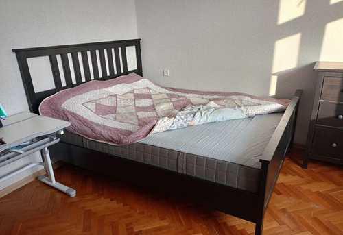 Кровать с матрасом двухспальная IKEA хемнэс