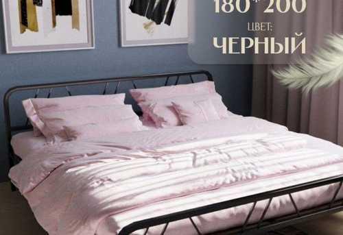Кровать металлическая двуспальная в стиле Лофт